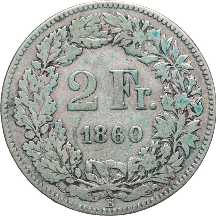 Schweiz Bundesmünze 2 Franken 1860 (Gebraucht) in Liestal für CHF 32 – mit Lieferung auf Ricardo ...