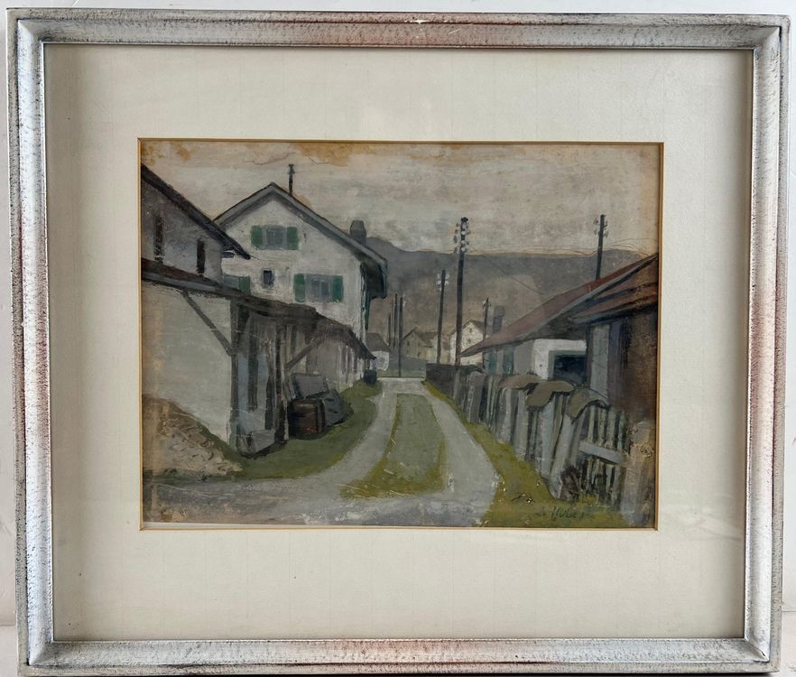 Strassenszene Gemälde Signiert. | Kaufen auf Ricardo