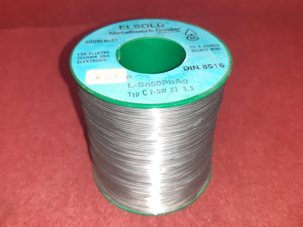 Lötzinn ca. 1kg, angebrauchte Spule, Elektronik Röhrenlot (Gebraucht ...