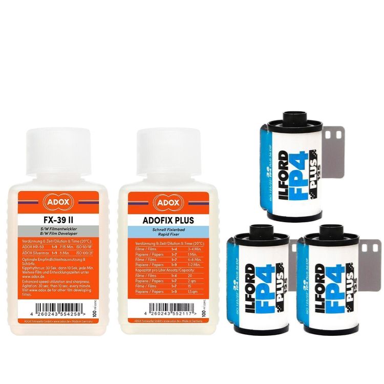 Kit aus 3 X ILFORD FP4+ 135/36 + Chemie (Neu und originalverpackt) in ...