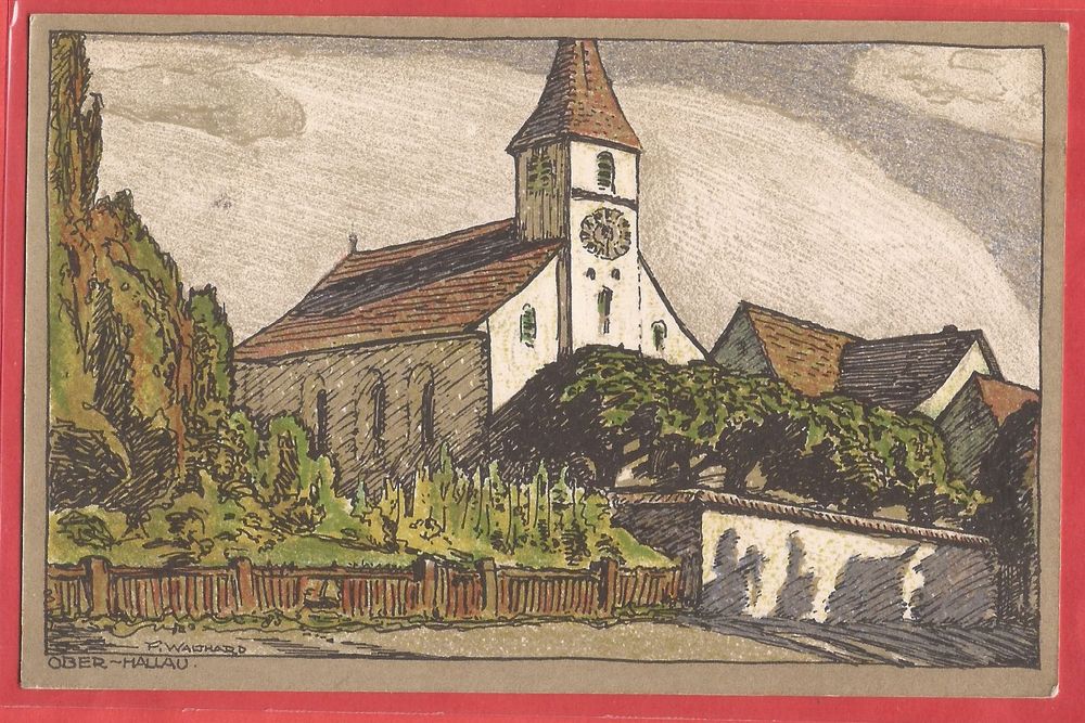 Ober-Hallau - Steinzeichnung von Friedrich Walthard 1917 | Kaufen auf ...