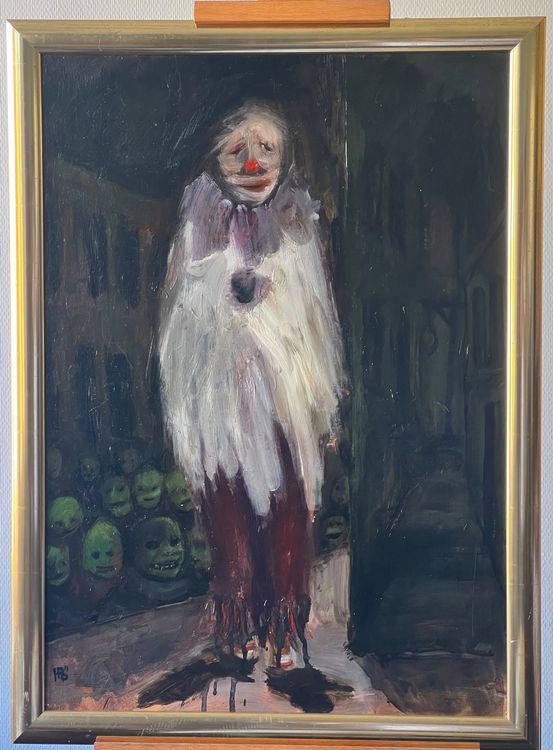 Hans SISA-PÖTSCHER (1948) Gemälde trauriger Clown (Gebraucht) in ...
