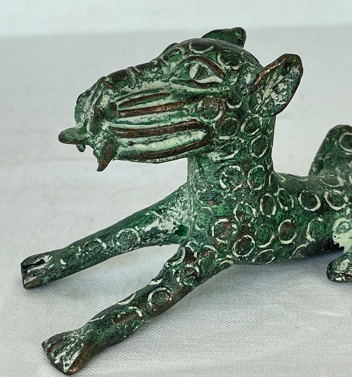 feiner alter Leopard Bronze Benin 16 cm x 7,5 cm | Kaufen auf Ricardo