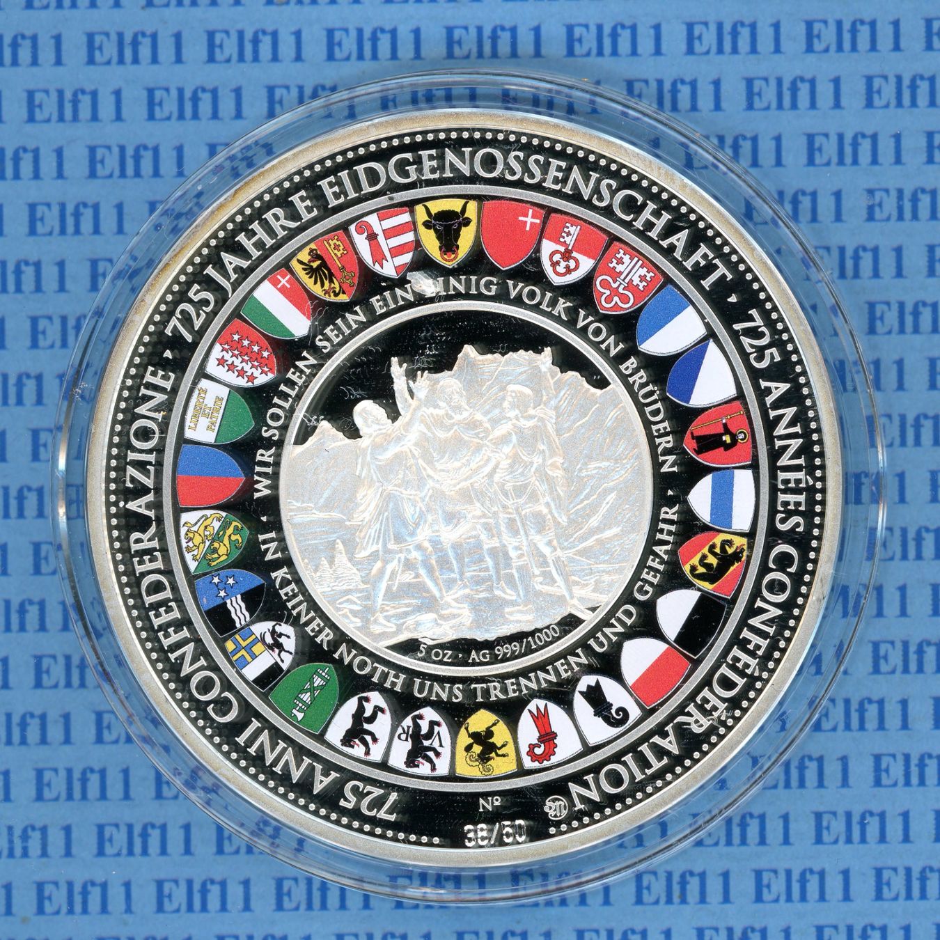 CHm___0.00 2016 725 J. Eidgenoss. - 5 oz Silber PP Medaille (Neu ...