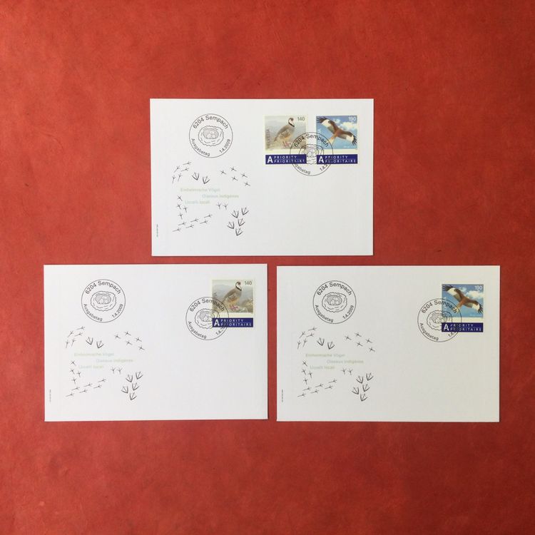 2009 FDC Serie, Einzelmarken "Einheimische Vögel III" 3 FDC (Gebraucht) in S. Pietro für CHF 3 ...