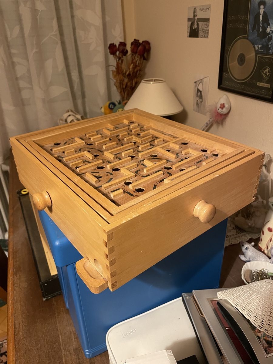 Jeu de labyrinthe en bois vintage - un amusant défi agilité (Neuf (Voir ...