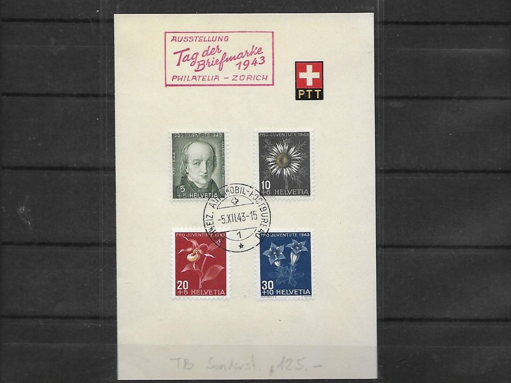 PTT Bögli mit PJ Frank.1943 seltener TB Stempel. Kat:CHF 125 (Gebraucht) in Basel für CHF 13 ...