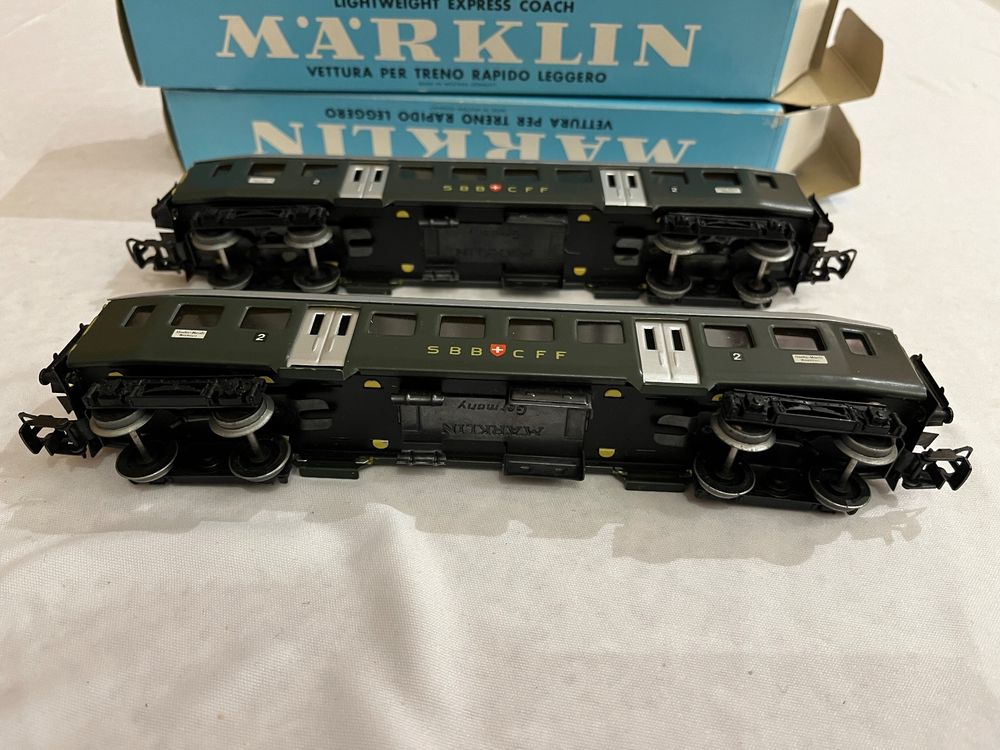 Märklin 4038 Leicht Schnellzugwagen 2. Klasse SBB Blech OVP (Gebraucht ...