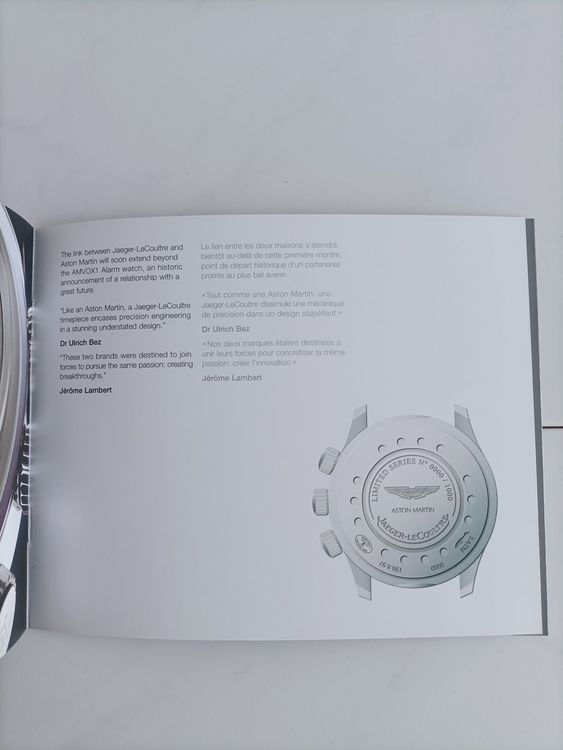 Catalogue Brochure montres Jaeger-LeCoultre Aston Martin (Gebraucht) in ...