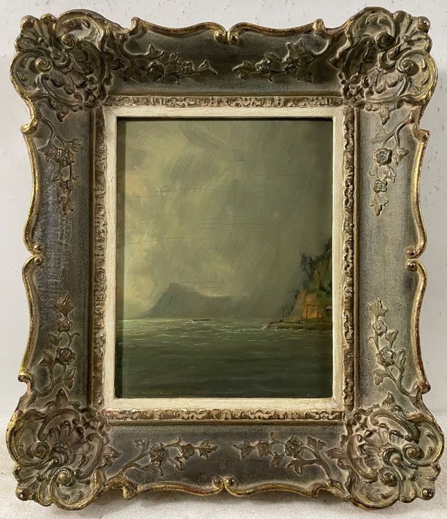 Meeres Szene mit Top Aussicht Gemälde unleserlich Signiert | Kaufen auf Ricardo