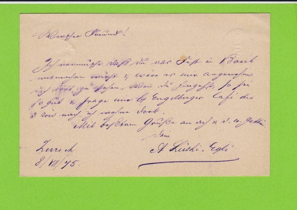 Stempel Fluntern auf alter Postkarte von 1875 (Gebraucht) in Vitznau für CHF 5 – mit Lieferung ...