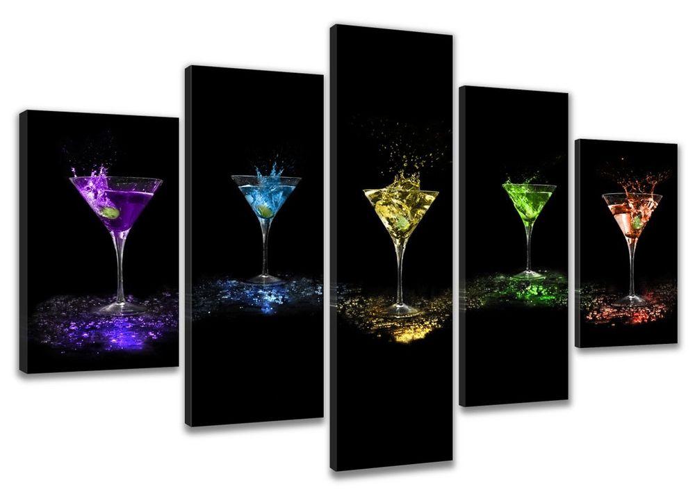 Leinwand 200x100cm Leinwandbild 5tlg. Bild Wandbild Cocktail (Neu und originalverpackt) in ...