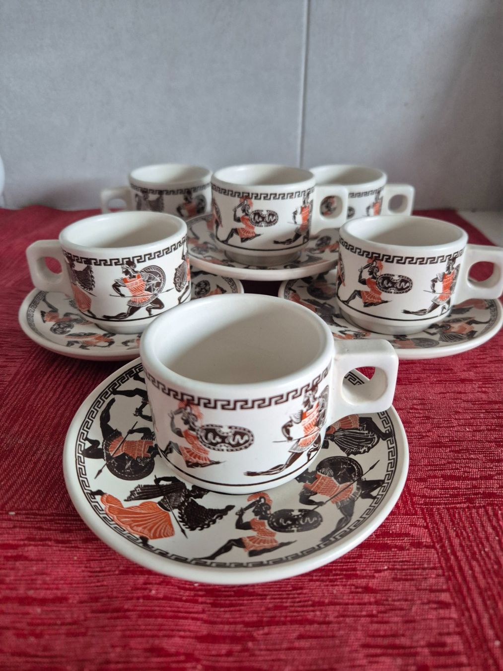 6 petites tasses à café fait main en Grèce vintage (D'occasion) à ...