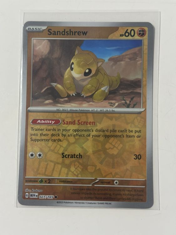 Pokemon 151 - EN - Sandshrew 027/165 Reverse Holo (Neu (gemäss ...