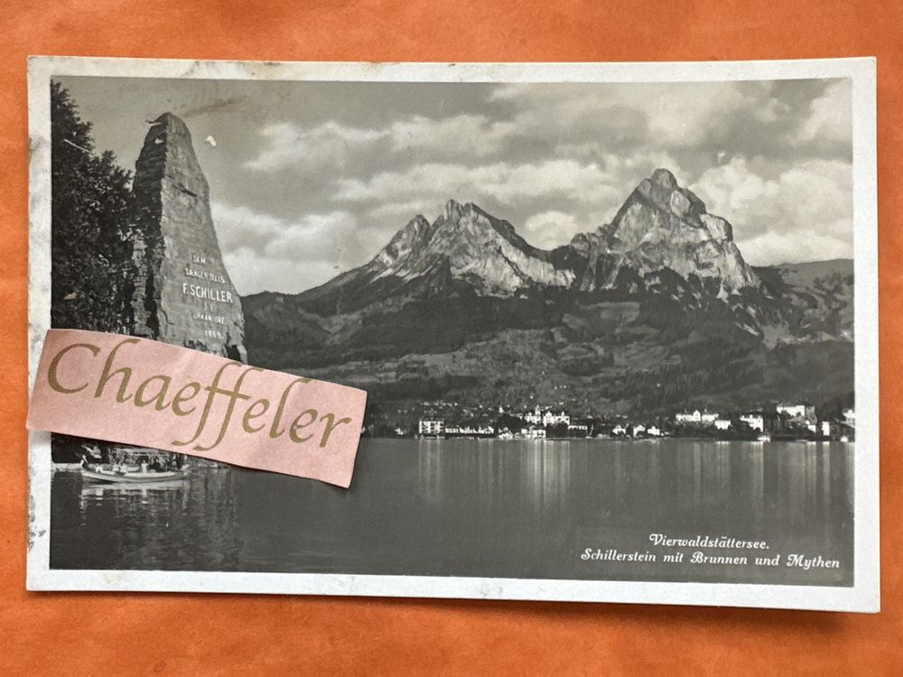 1931 Vierwaldstättersee Schillerstein mit Brunnen u. Mythen (Gebraucht) in Zürich für CHF 3 ...