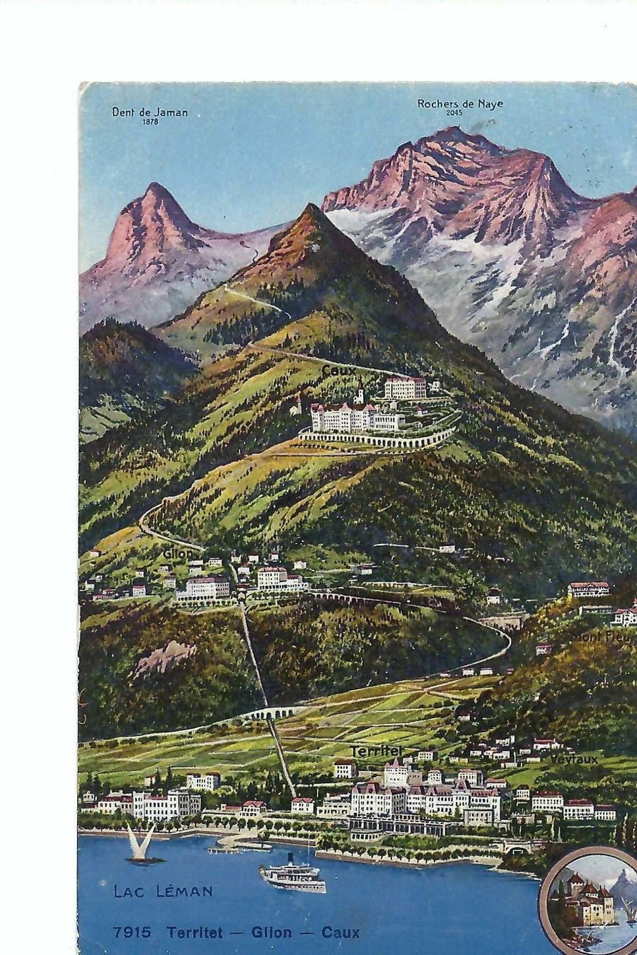 Lac Leman, Territet - Glion - Caux, Panorama 1922 (Gebraucht) in Thun ...