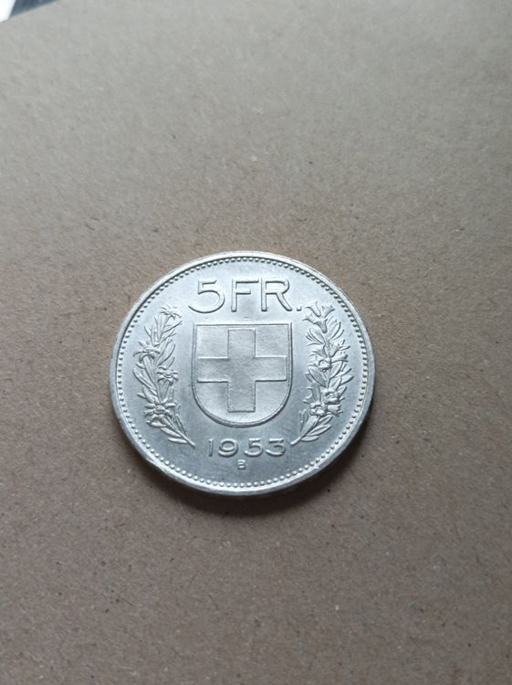 Silber 5 Franken 1953 vz+ | Kaufen auf Ricardo
