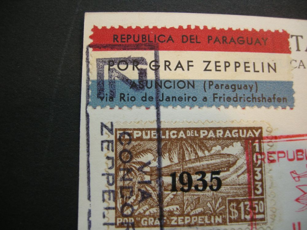 1936 JUNO REPUBLICA PARAGUAY, POR GRAF ZEPPELIN NACH BERN (Gebraucht ...