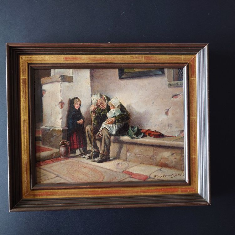 Antikes Gemälde Öl von Alb. Dobrinsky 1892. Sehr guter Zust. | Kaufen ...