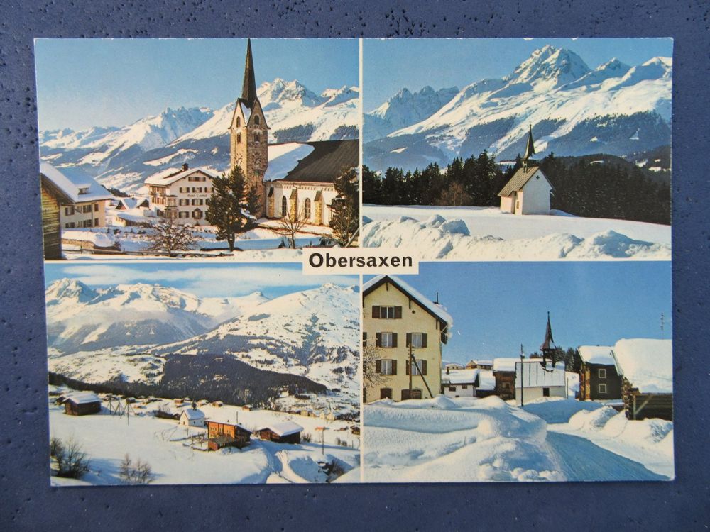AK OBERSAXEN MEIERHOF DORF IM SCHNEE GR VALATA AFFEIER GR | Kaufen auf Ricardo