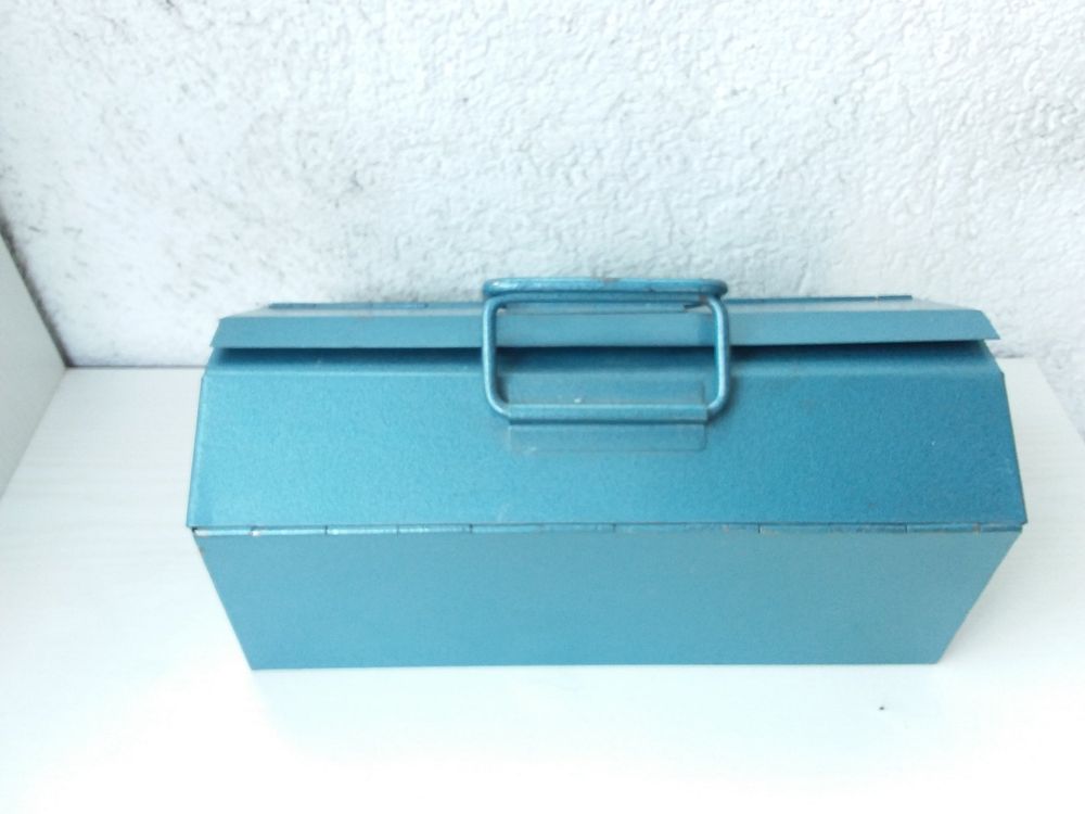 Stahlkiste Werkzeugkiste blau Retro-Look 🌻 Gut erhalten ... (Gebraucht ...