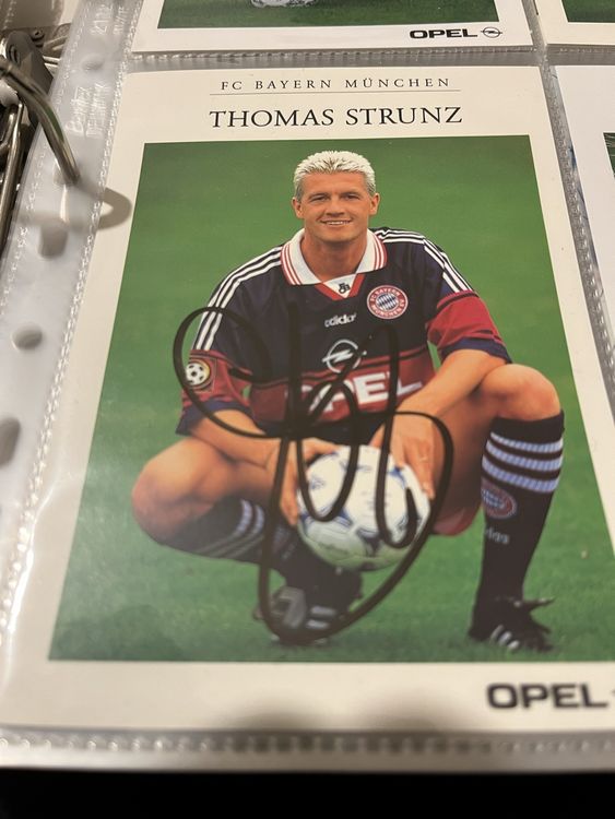 Signierte Autogrammkarte Thomas Strunz FC Bayern München (Gebraucht) in ...