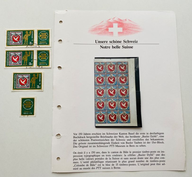 Lot Basler Taube Tüübli im 15er Block und 3 weitere Stücke (Gebraucht ...