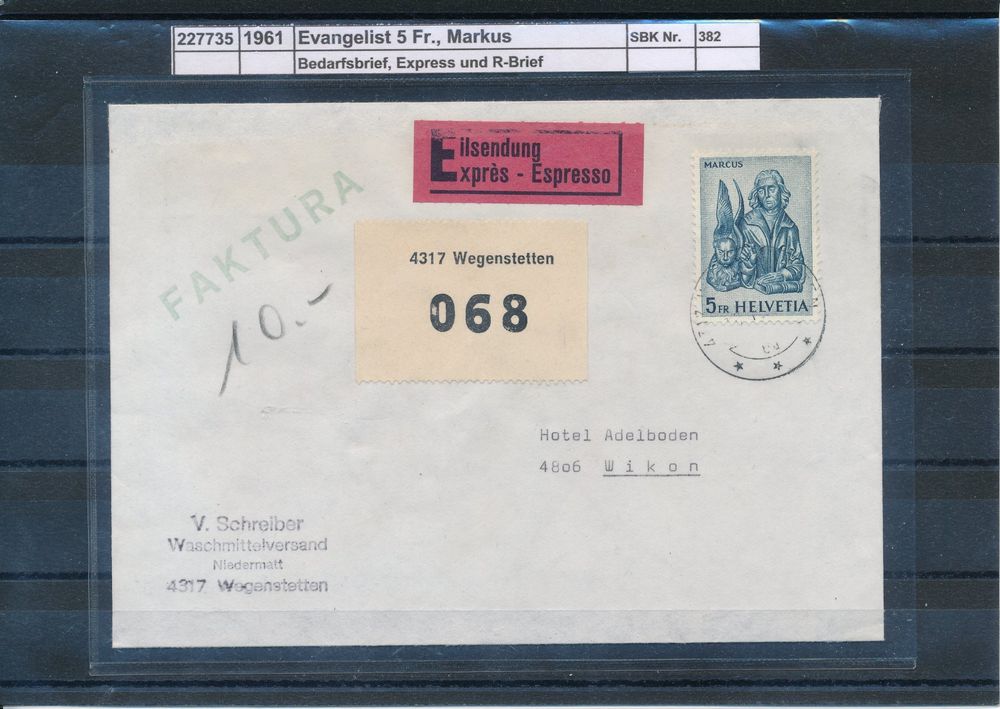 1961 Evangelist 5 Fr., Markus, R - Expressbrief | Kaufen auf Ricardo
