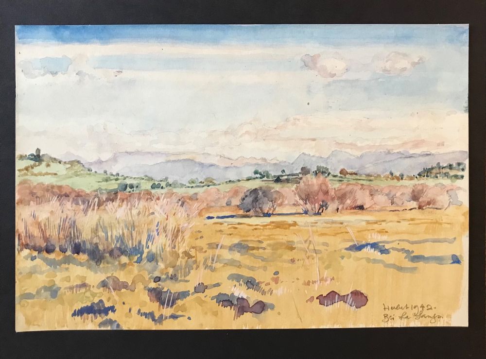 Gouache-Skizze Albert Jakob Welti, „Bei la Sauge“, Herbst 42 (Gebraucht ...