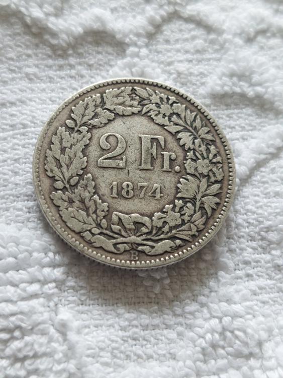 Silbermünze Fr. 2.-- 1874 Schweiz | Kaufen auf Ricardo