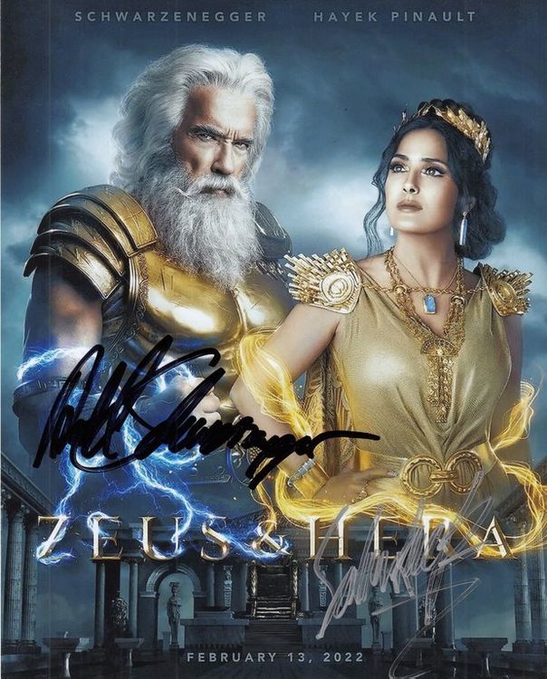 ZEUS and HERA Salma HAYEK Arnold SCHWARZENEGGER AUTOGRAMME (Gebraucht ...