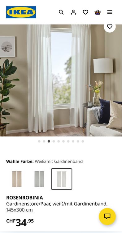 2x IKEA Rosenrobinia Gardinenband-Vorhänge Weiss (Gebraucht) in Basel ...