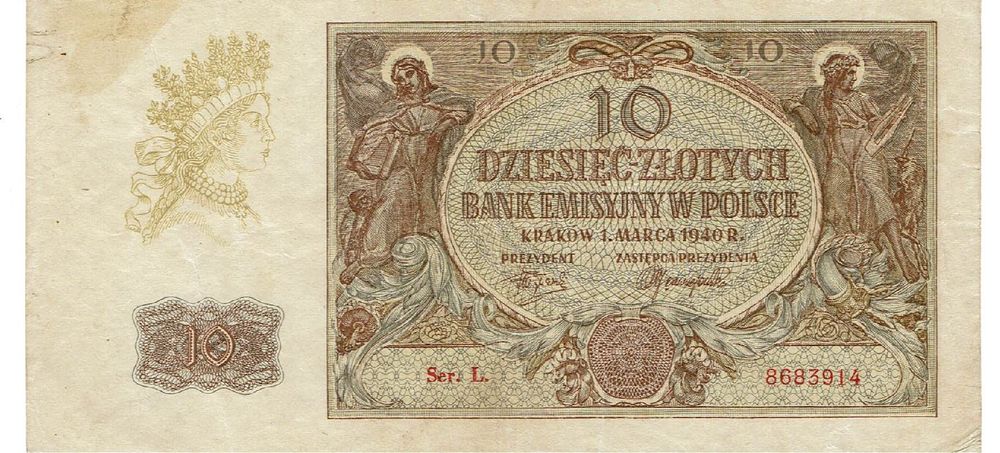 Polen 10 Zlotych 1940 VZ 574b P-94 Serie L (Gebraucht) in Steffisburg für CHF 6.9 – mit ...