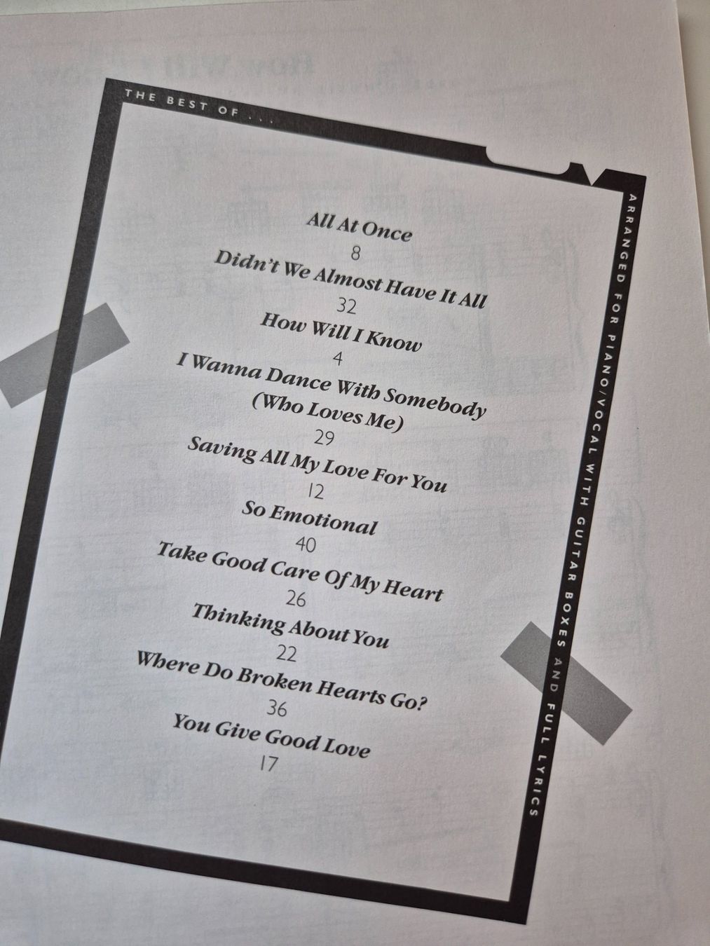 WHITNEY HOUSEON Songbook - The Best of... (Gebraucht) in Niederweningen ...