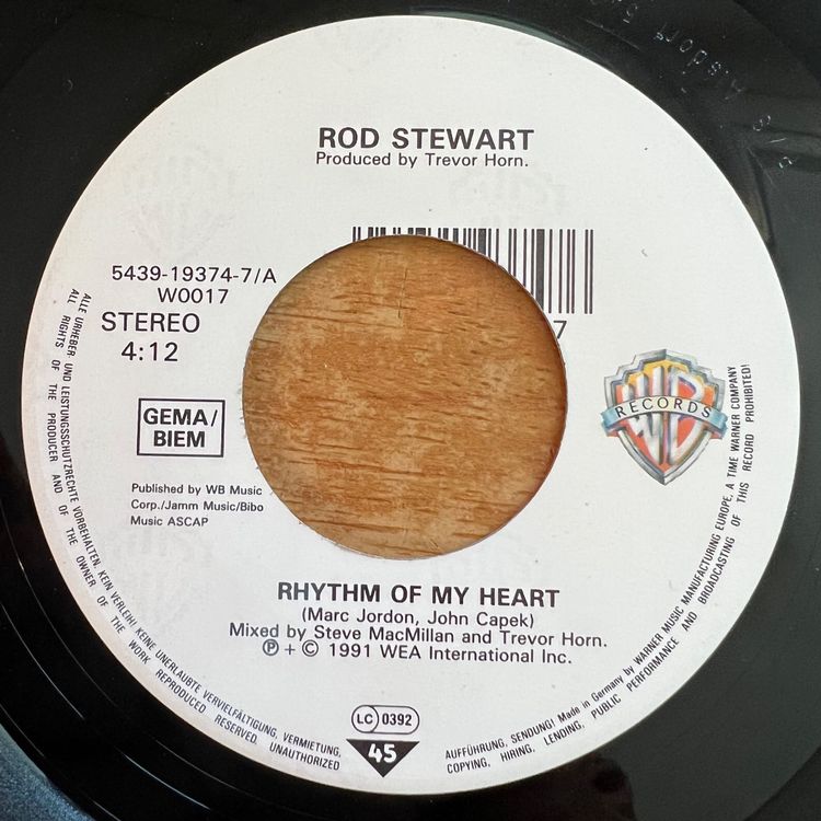 Rod Stewart - Rhythm Of My Heart / 1. EU-Press. 1991 | Kaufen auf Ricardo