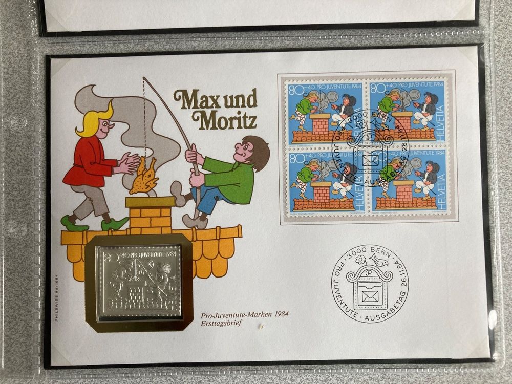Münzbrief "MAX UND MORITZ , mit Silberbriefmarke 999/10gr | Kaufen auf Ricardo