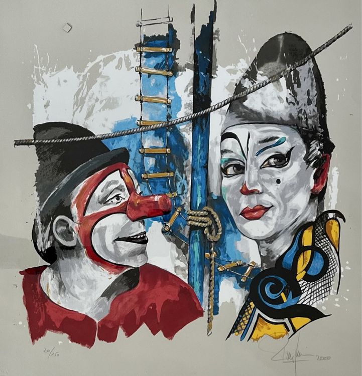 Rolf Knie (1949) CELITO MIT WEISSCLOWN, orig. Serigraphie (Gebraucht) in Heerbrugg für CHF 550 ...