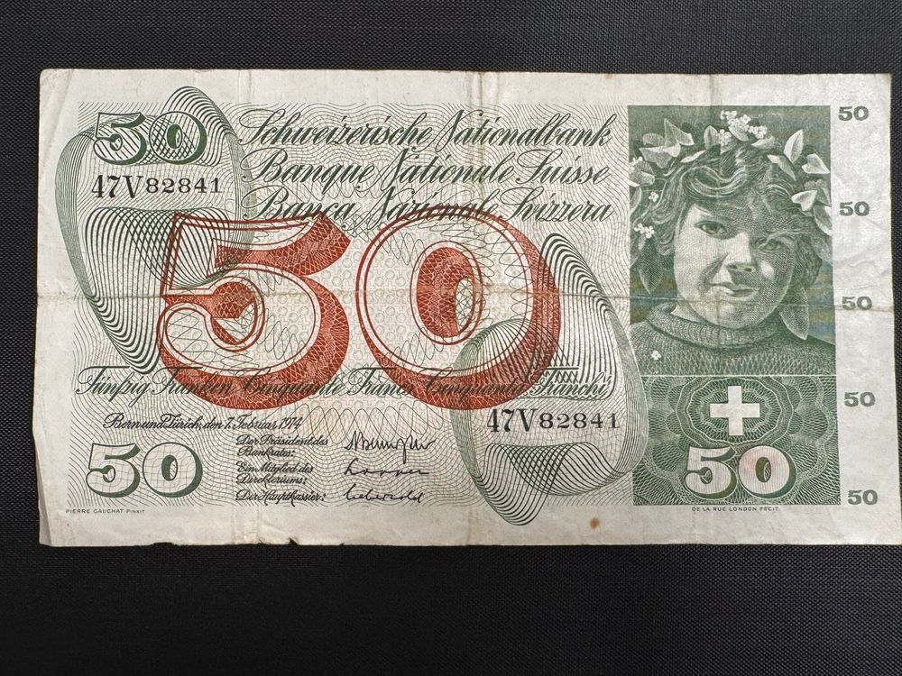 50 Franken Banknote Apfelernte 1974 - 82841 | Kaufen auf Ricardo