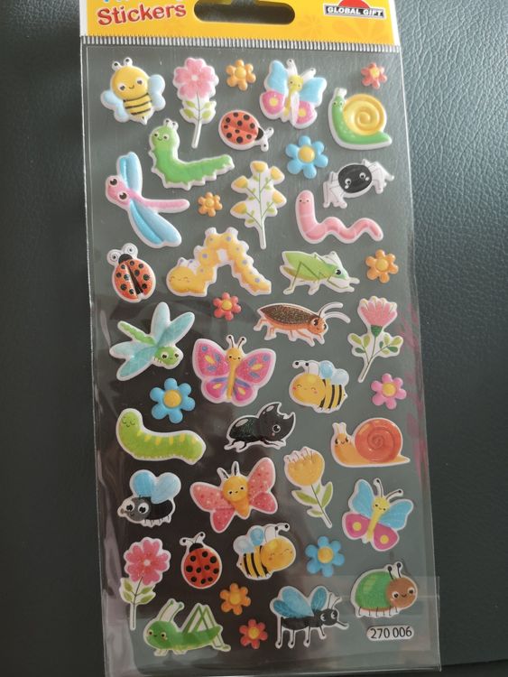 1 Bogen Sticker Käfer Frühling Wurm neu (Neu und originalverpackt) in ...