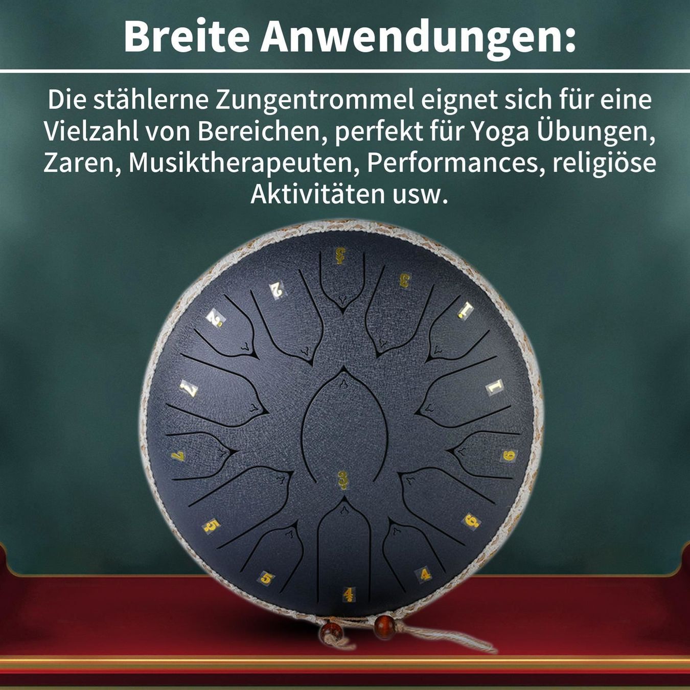 Steel Tongue Drum 13 Zoll C-Dur 15 Noten (Neu (gemäss Beschreibung)) in ...