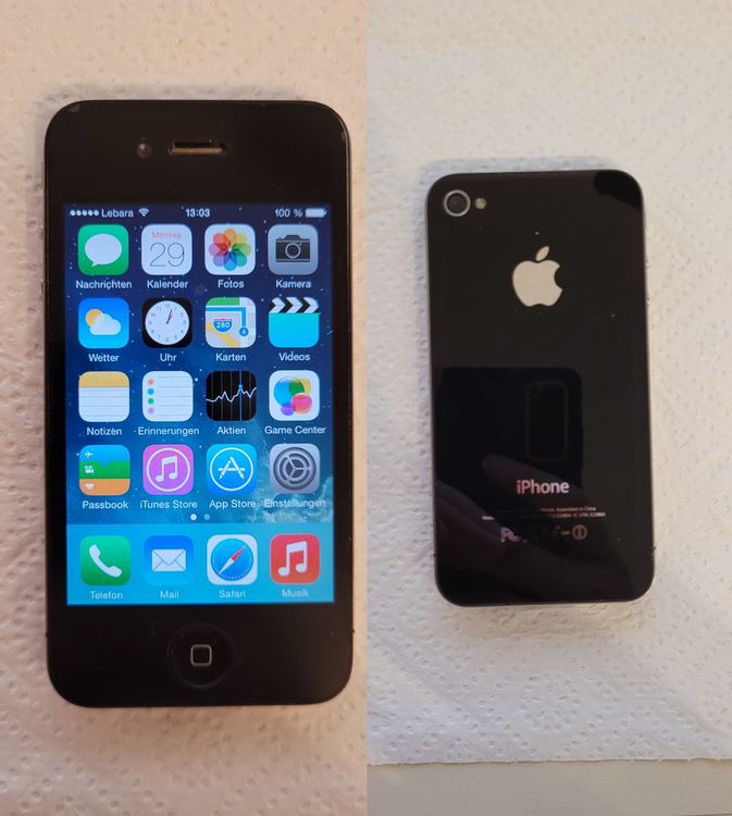 Apple Iphone 4 / A1332 / 32 GB / Schwarz / iOS 7.1.2 / #27 (Gebraucht ...