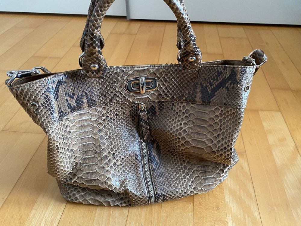 Handtasche Schlangen-Leder braun | Kaufen auf Ricardo
