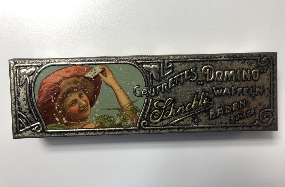 antike Blechdose Schnebli Baden "DOMINO" | Kaufen auf Ricardo
