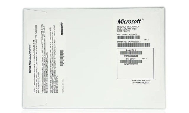 Microsoft SQL SERVER ENTERPRISE 2019 IOT mit DVD + Lizenz (Neu und ...