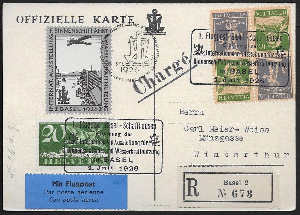 1926 R-Karte Basel-Schaffhausen K214erBlock VIGNETTE ab 1.- | Kaufen auf Ricardo