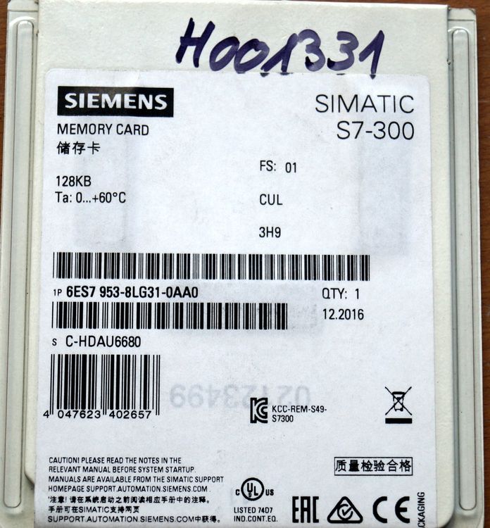 Simatic S7-300 Memory Card 128KB (Neu und originalverpackt) in Seon für ...