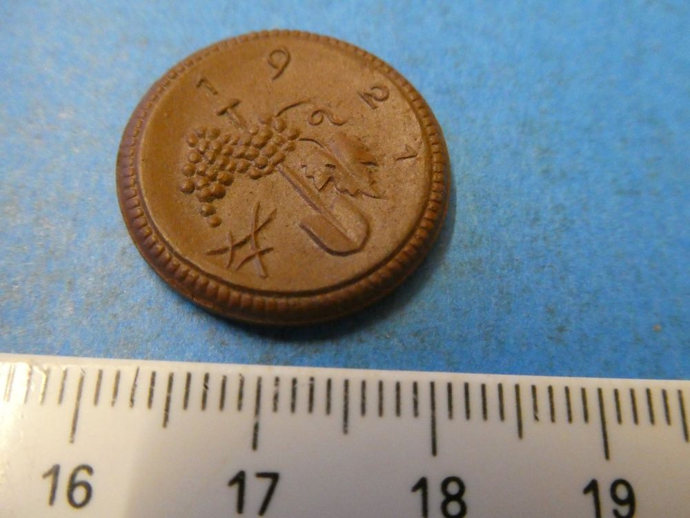 Sachsen 1921, 50 Pfennig- Notgeldmünze aus Meissen-Porzellan (Gebraucht ...