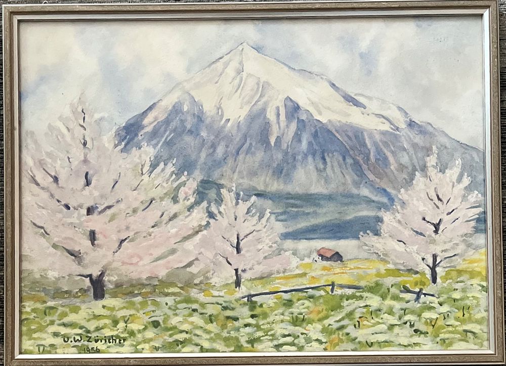 Ulrich Wilhelm Züricher (1877-1961) Berglandschaft Aquarell | Kaufen auf Ricardo