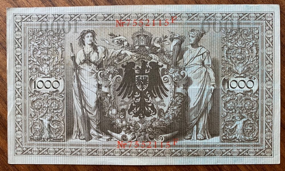 Reichsbanknote 1000 Mark 1910 (Gebraucht) in Opfikon für CHF 2.5 – mit Lieferung auf Ricardo kaufen