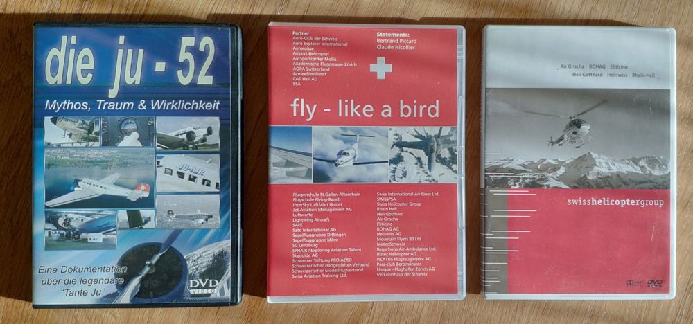 3 Flieger DVD Ju-52 / fly-like a bird / swisshelicoptergroup (Gebraucht ...